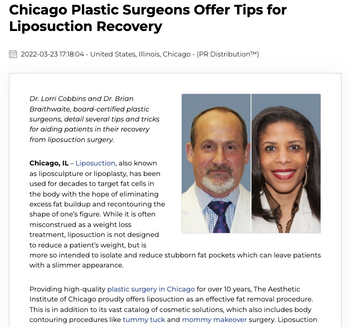 Chicago Plastic Surgeons Offer Tips for Liposuction Recovery